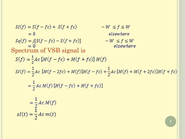 Vestigial side band (vsb) | PPT