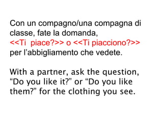 Vestiti Grade 8 Italiano | PPT