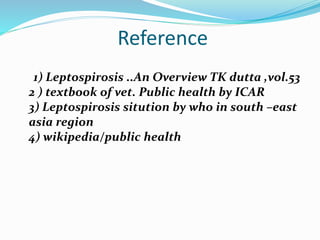 VETERINARY public health assign. on leptospirosis by Dr. CHANDRA ...