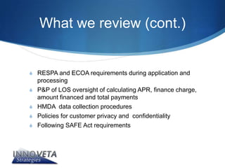 Veta compliance operations review | PPTX | Home Financing | Personal Debt