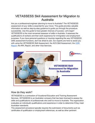VETASSESS Skill Assessment for Migration to Australia | DOCX