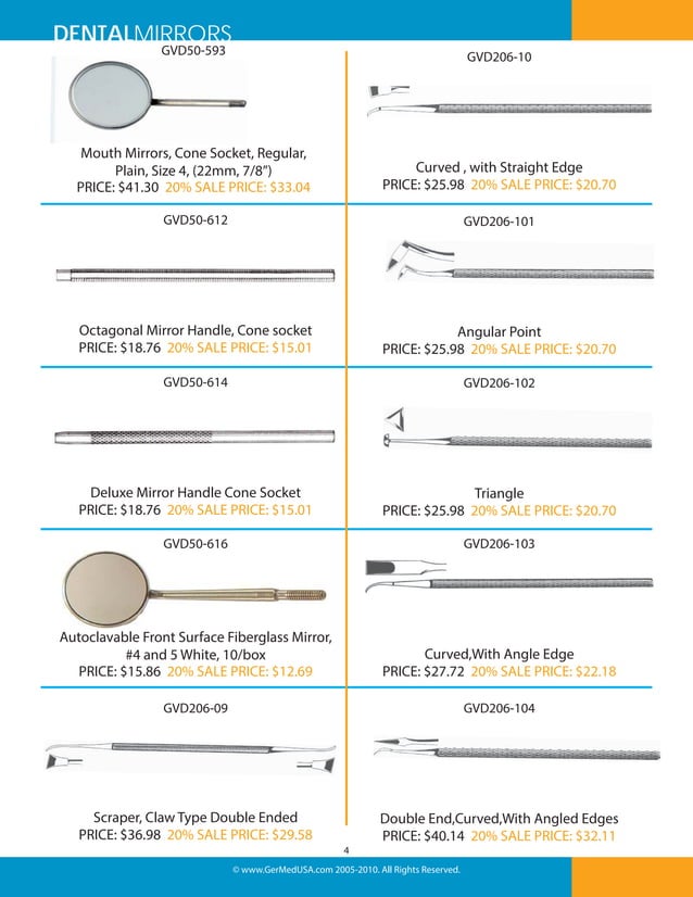 Veterinary Dental Instruments flyer surgical instruments from GermedUsa.Com