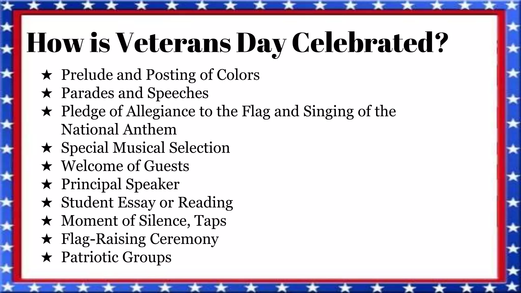 Veterans Day 2016 - Veterans Day Facts, Information, Images | PPT