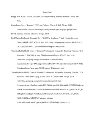 Veterans issues works cited | PDF