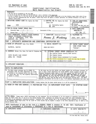 Veteran wotc certificate | PDF