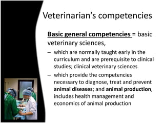 Veterinarian's Based Competencies on OIE - International Veterinary ...