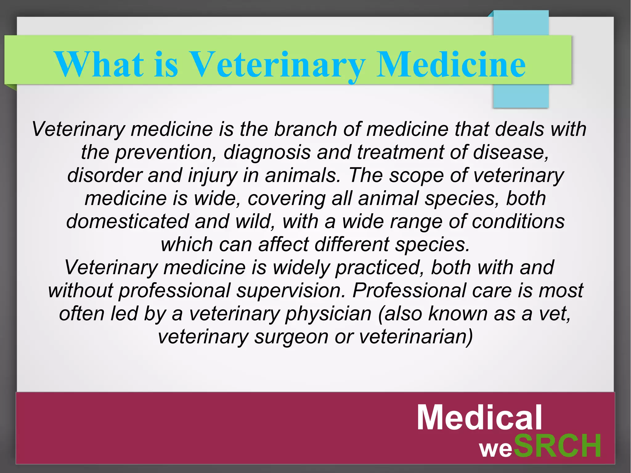 Learn about Veterinary Medicine | PPT