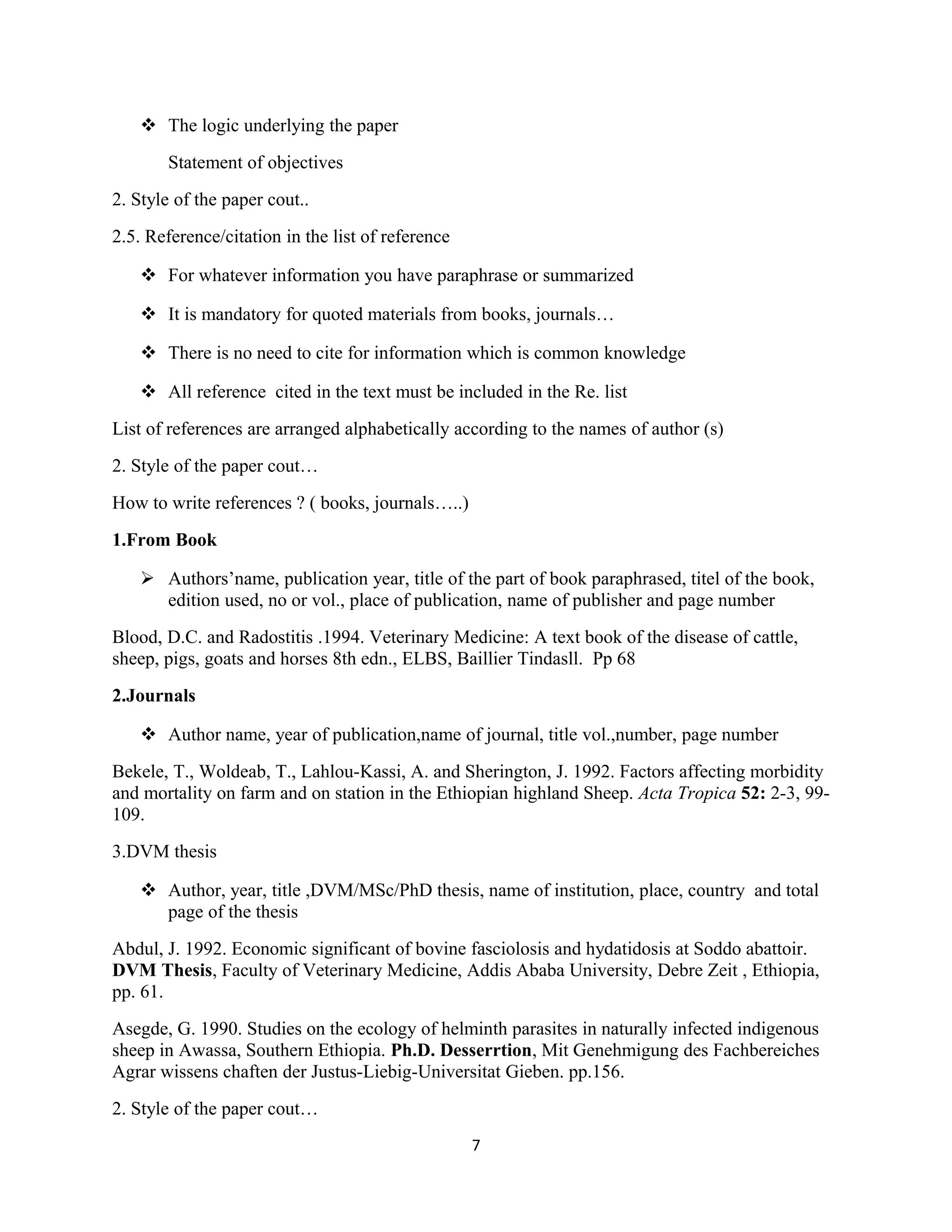 Veterinary seminar-guidline | DOC