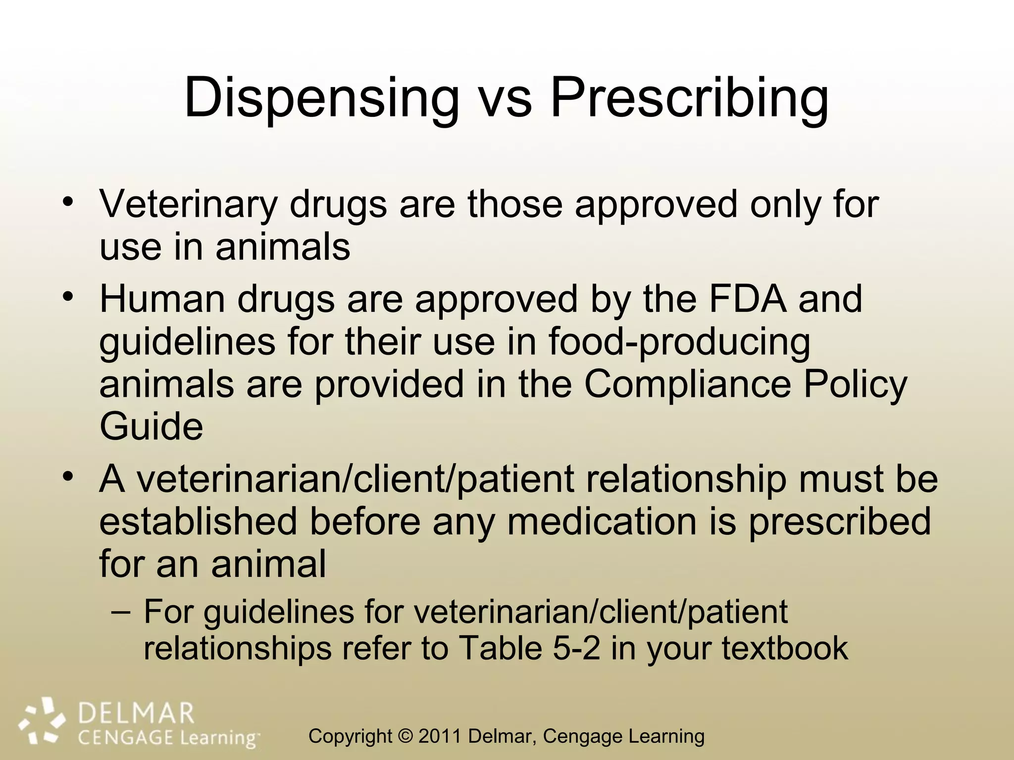 Veterinary drug use, prescribing, acquisition and pharmacy management | PPT