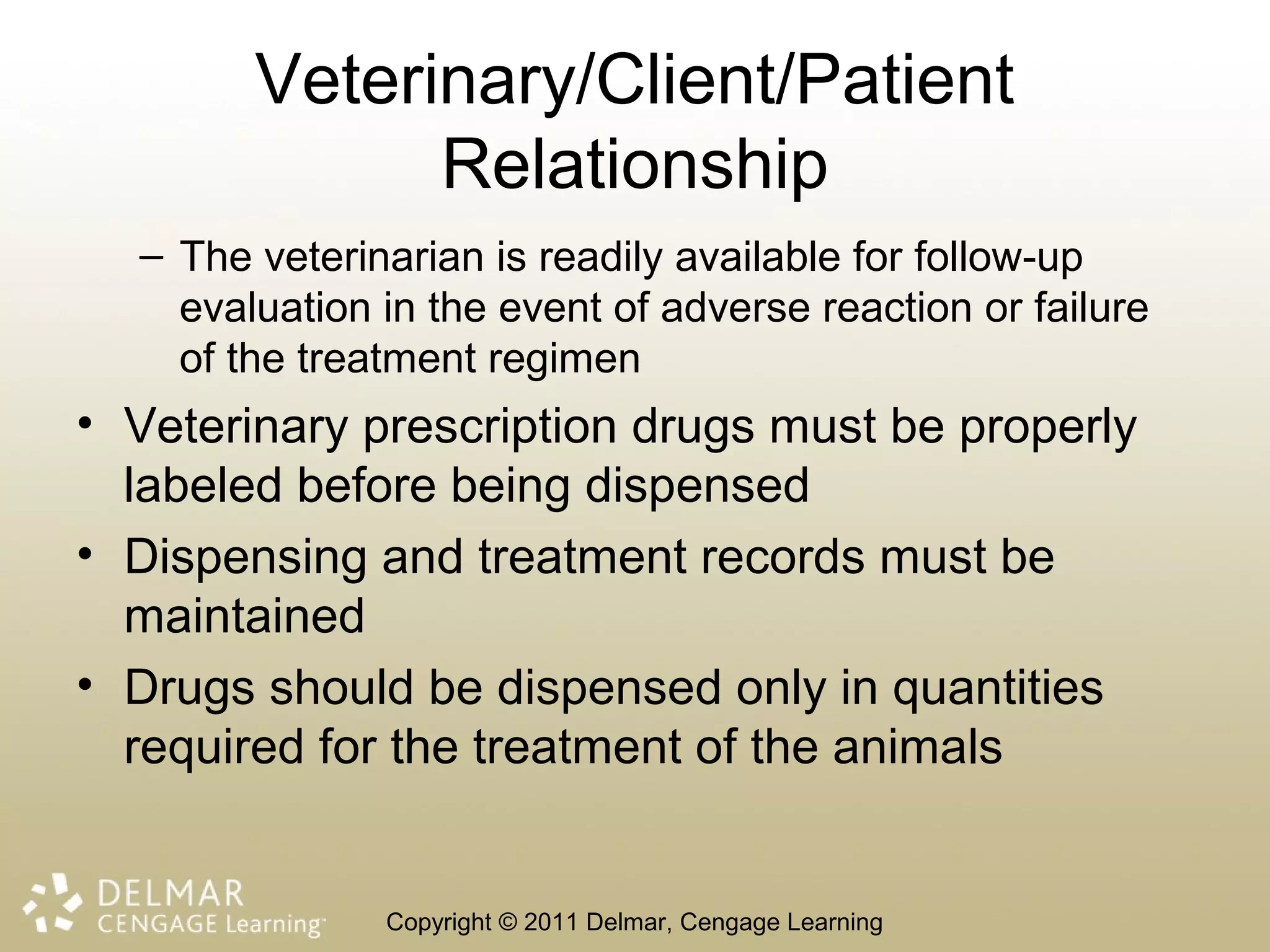 Veterinary drug use, prescribing, acquisition and pharmacy management | PPT