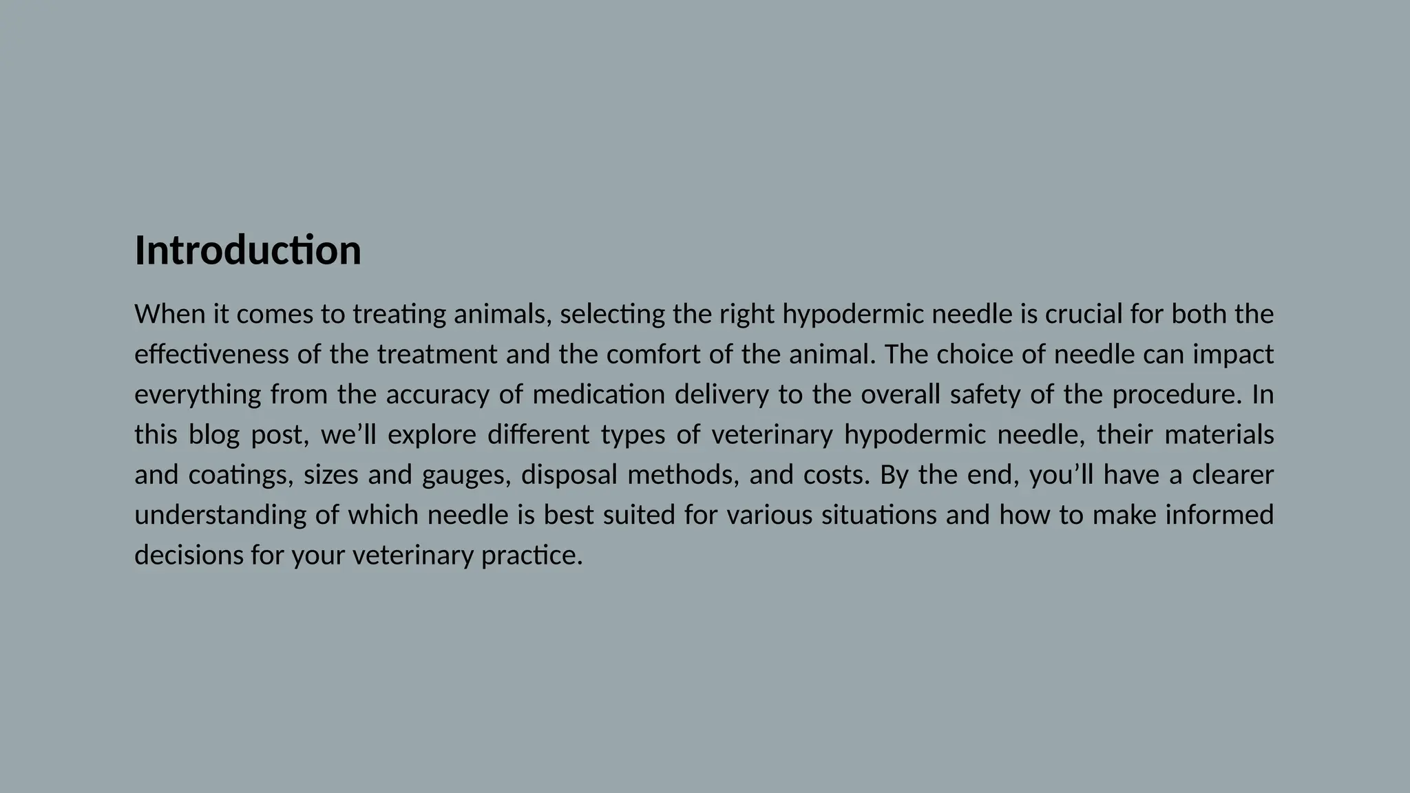 Veterinary Hypodermic Needles : A Guide to Types and Uses in Animal ...