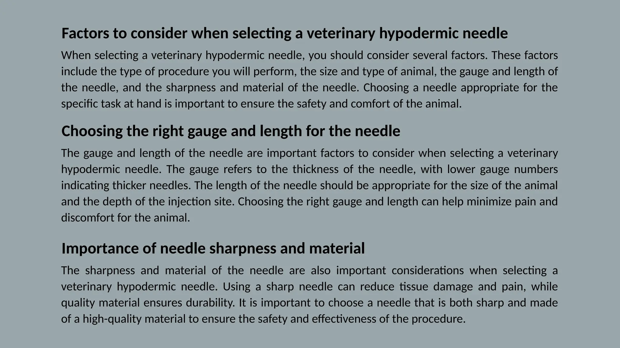 Veterinary Hypodermic Needles : A Guide to Types and Uses in Animal ...