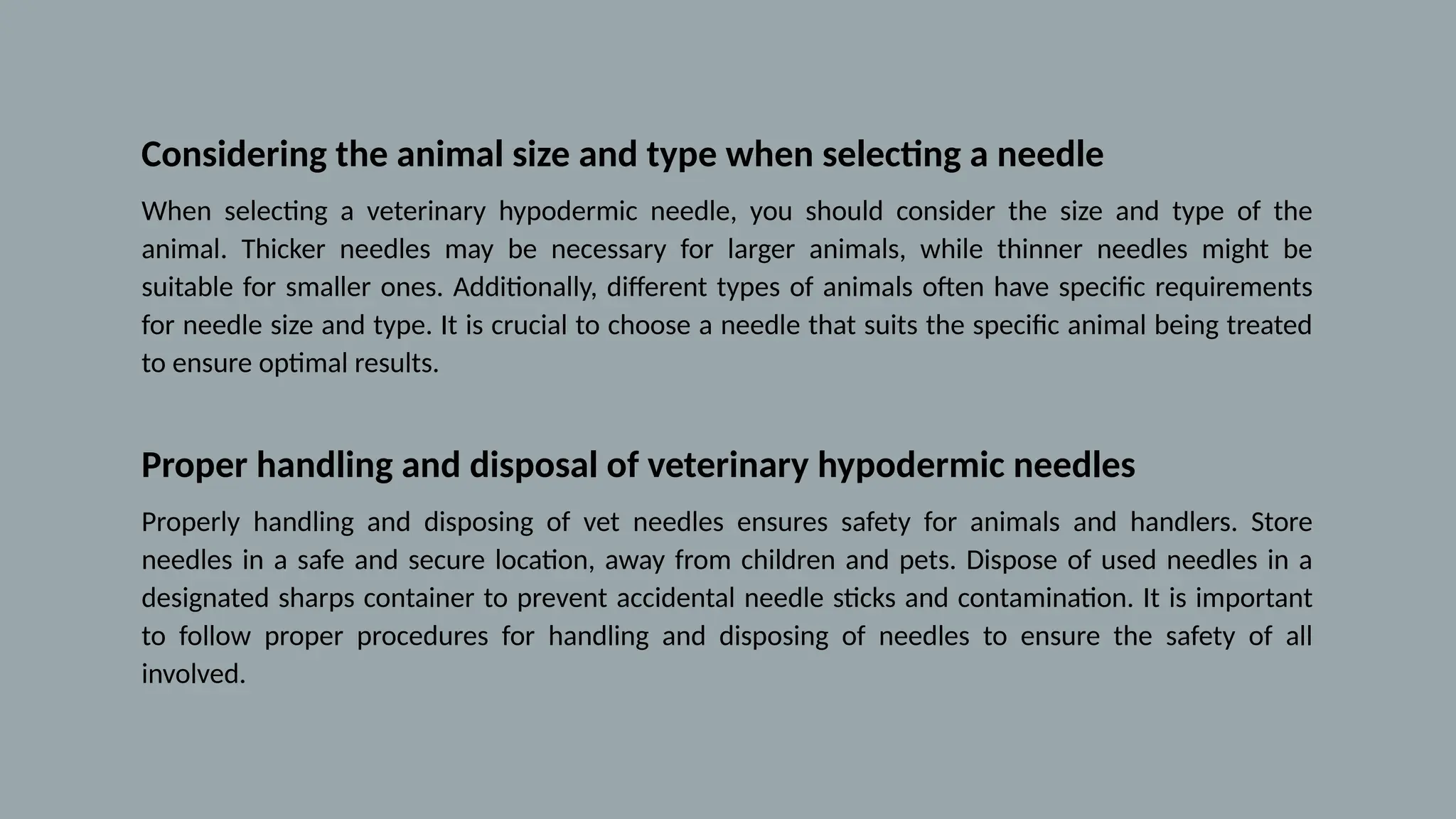 Veterinary Hypodermic Needles : A Guide to Types and Uses in Animal ...