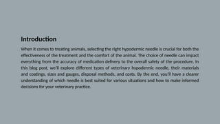 Veterinary Hypodermic Needles : A Guide to Types and Uses in Animal ...