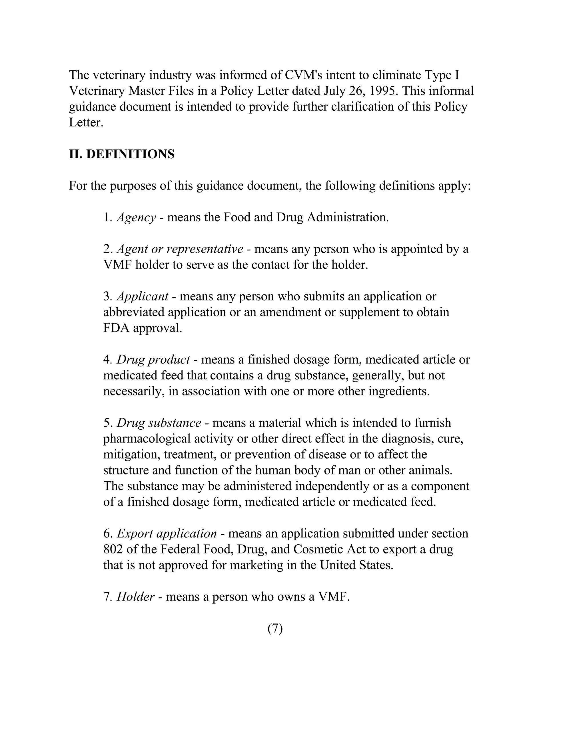 Veterinary master file (vmf) | PDF