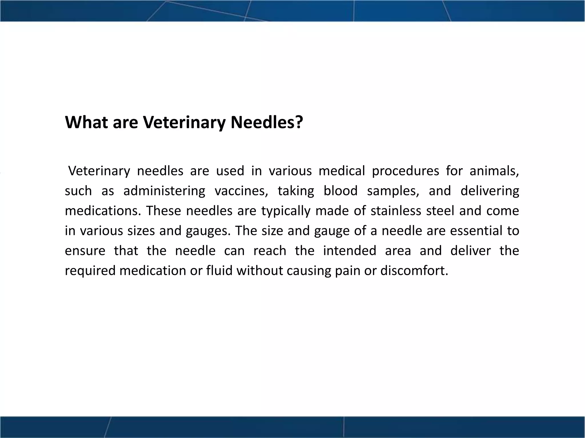 Veterinary Needles | PPT