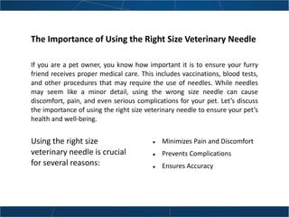 Veterinary Needles | PPT