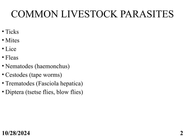 VETERINARY PARASITOLOGY parasites to.pptx