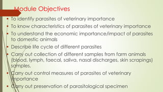 VETERINARY PARASITOLOGY FOR DOMESTIC ANIMALS LECTURE | PDF