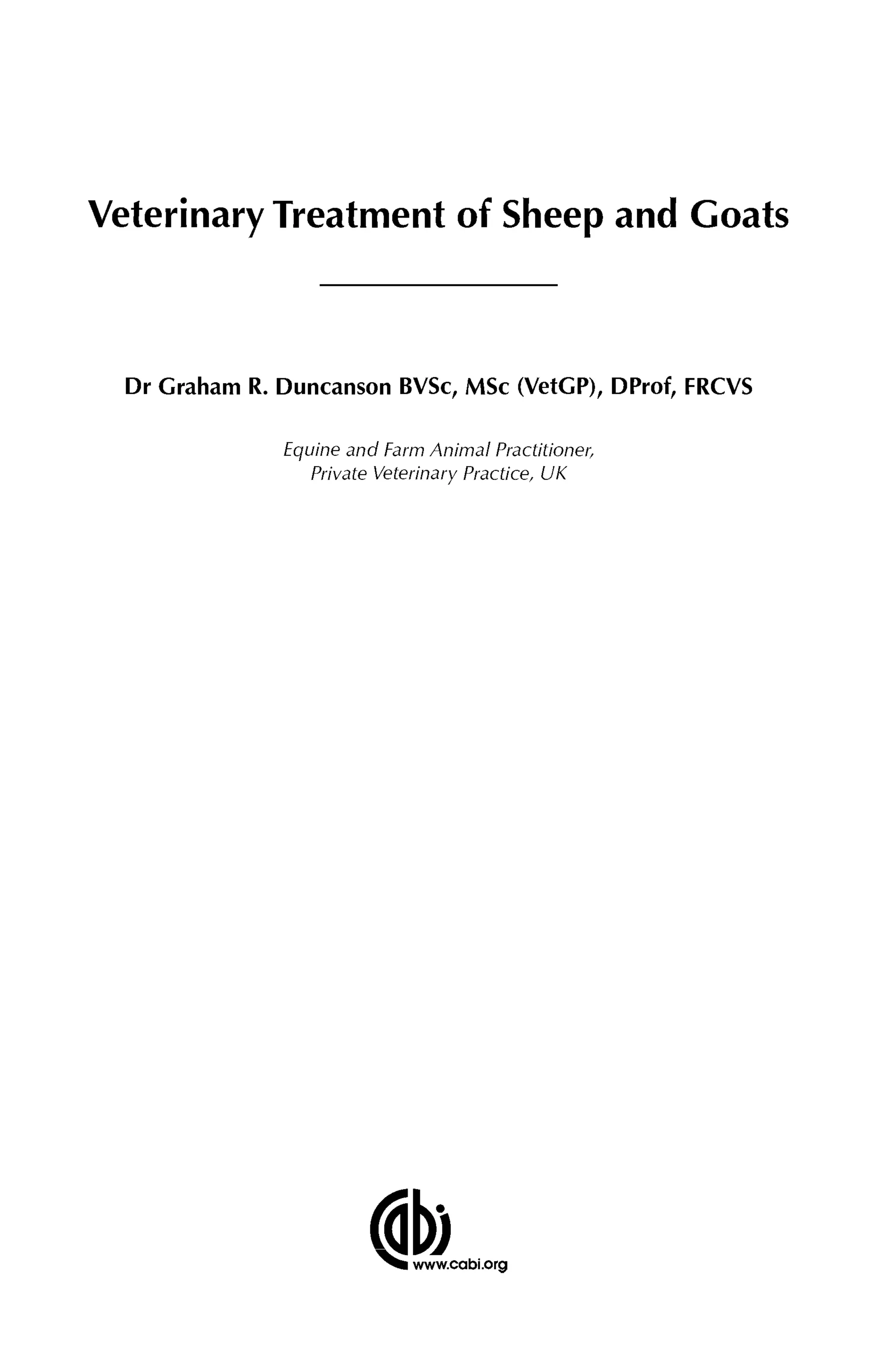 Veterinary treatment of sheep and goat | PDF