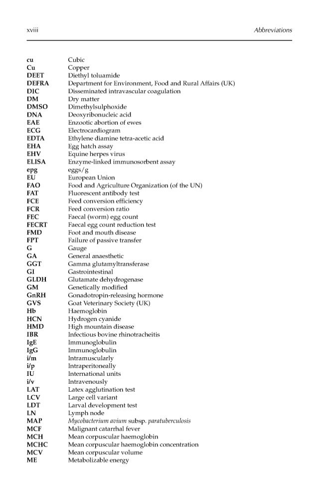 Veterinary treatment of sheep and goat