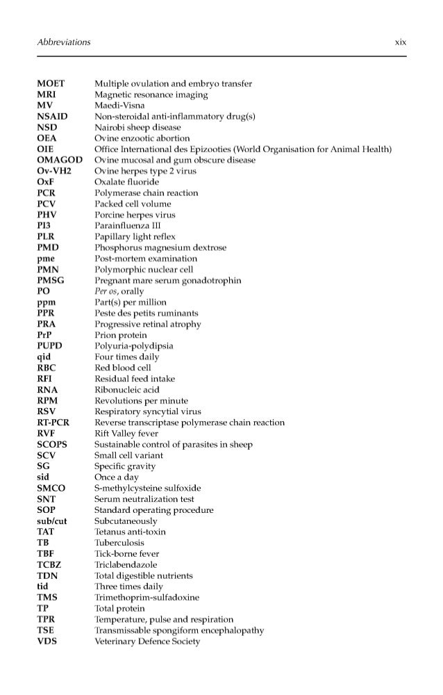 Veterinary treatment of sheep and goat