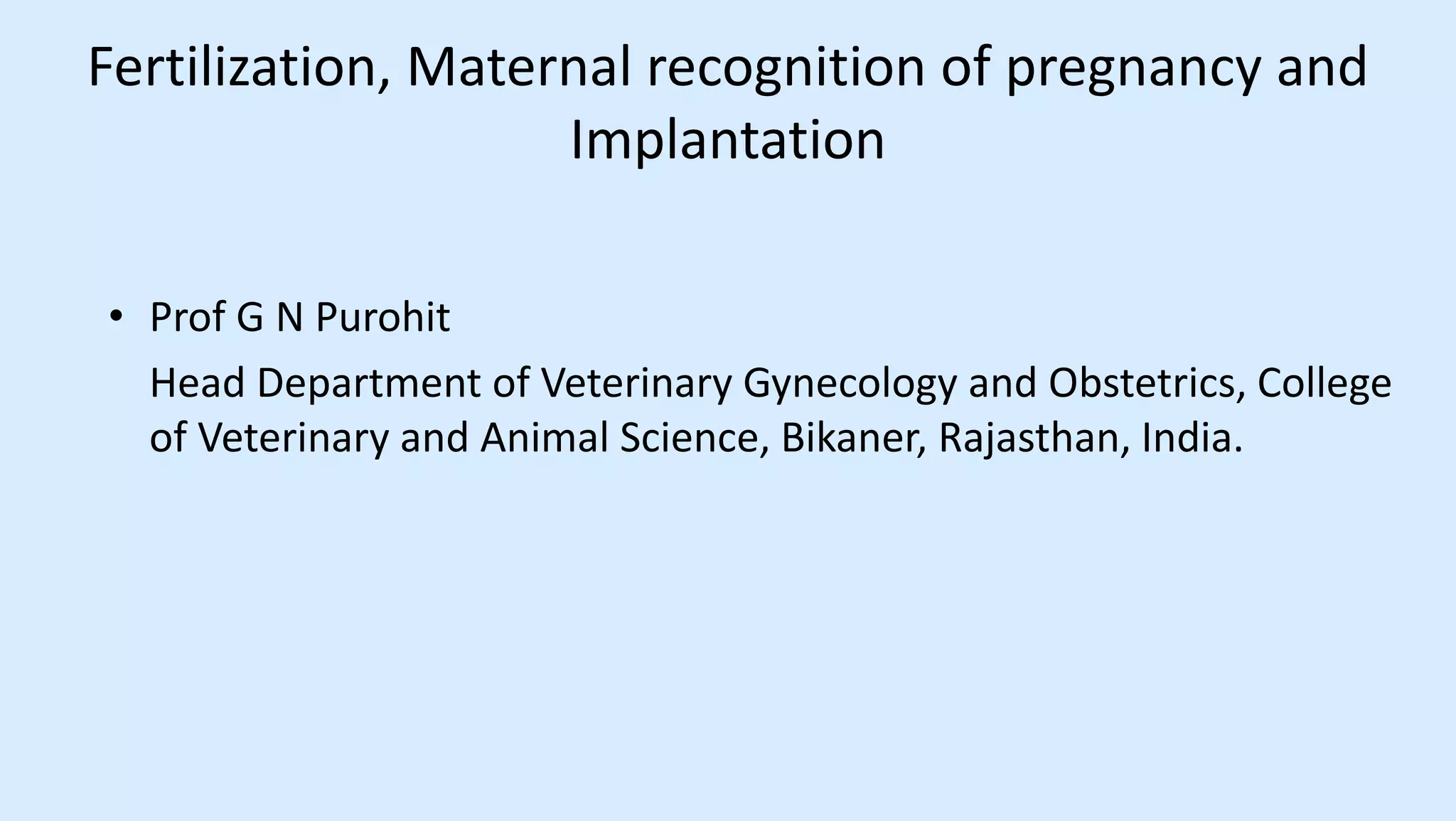 Vet obst lecture 1 Pregnancy in domestic animals | PPTX