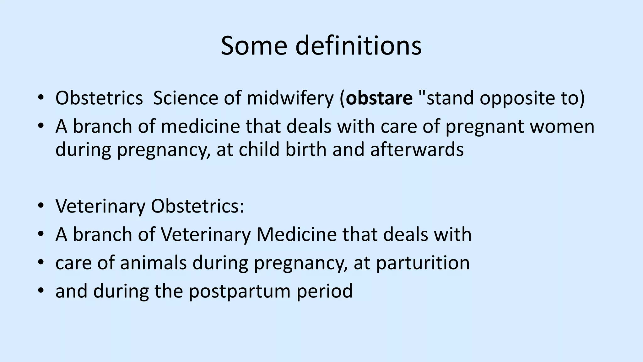 Vet obst lecture 1 Pregnancy in domestic animals | PPTX