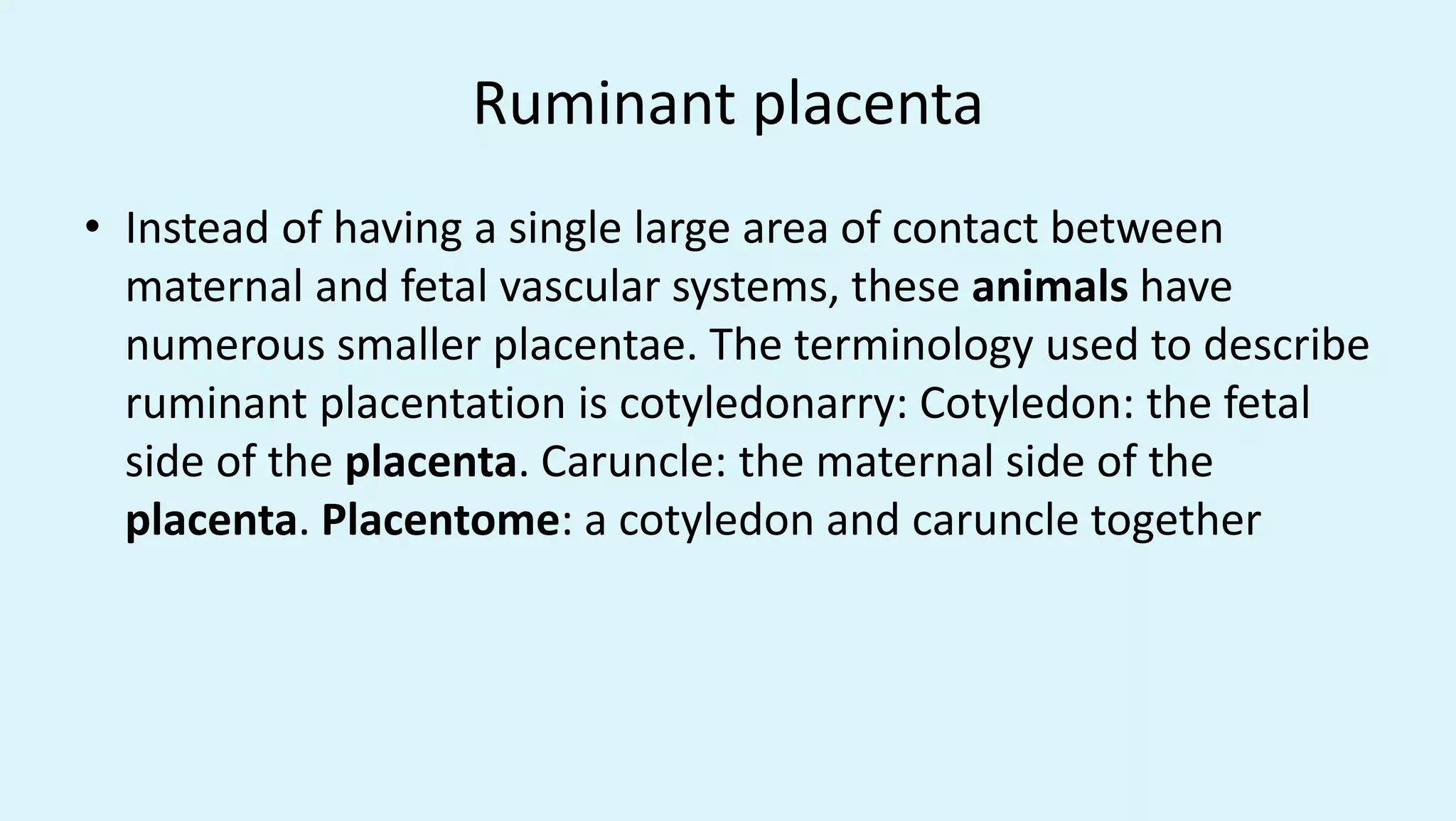 Vet obst lecture 2 placenta formation and growth | PPTX