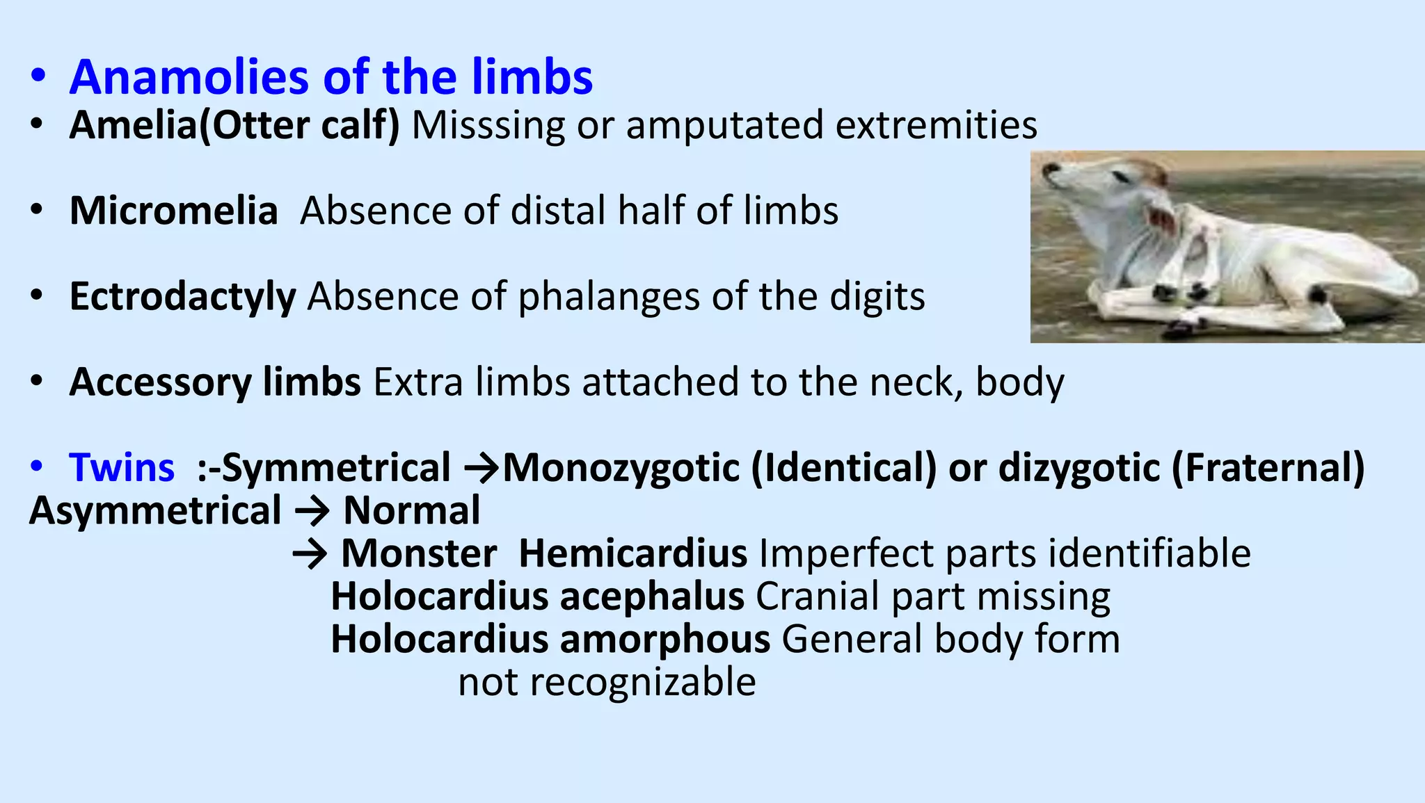 Vet obst lecture 4 Congenital fetal defects (teratology) | PPTX