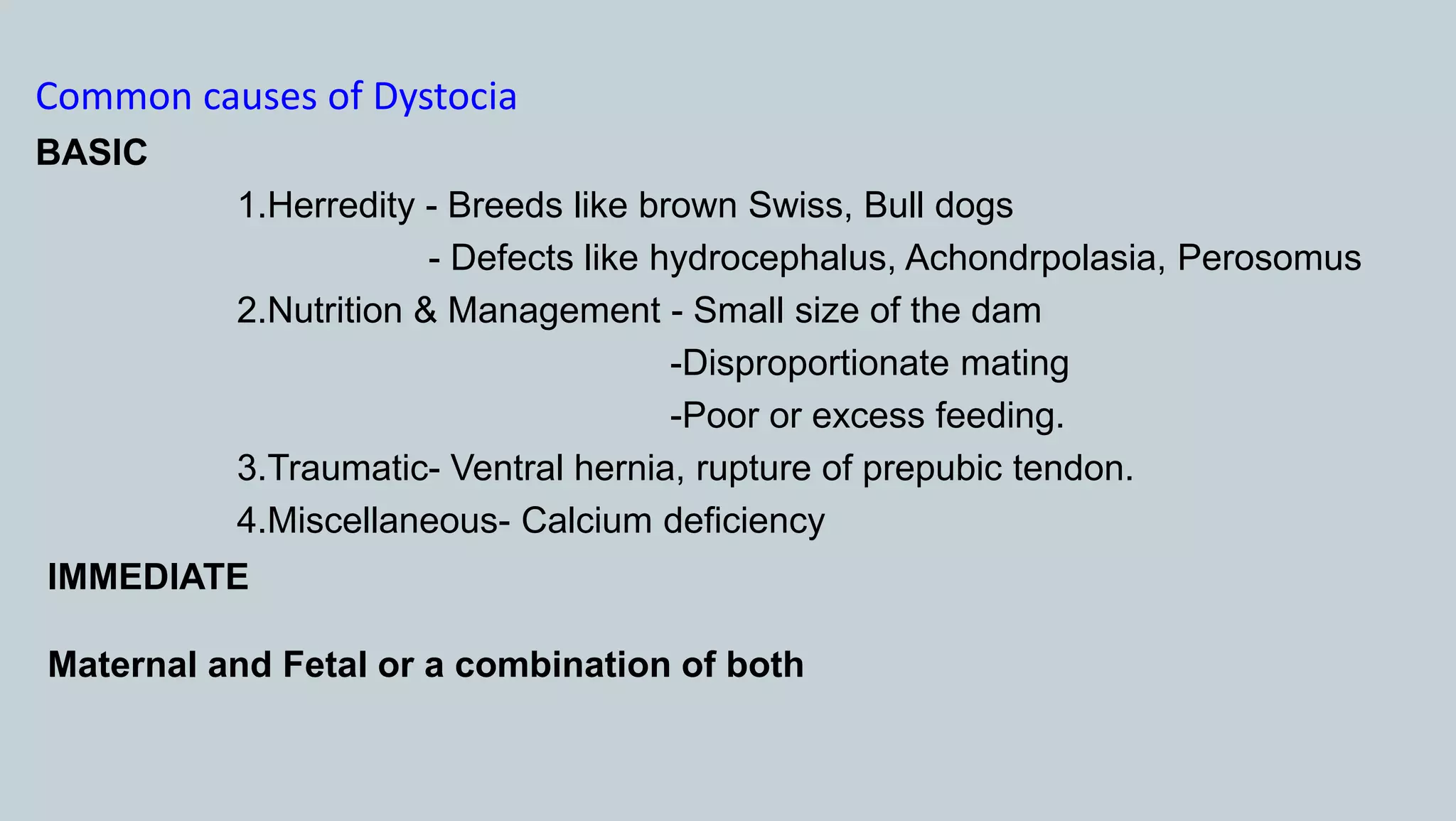 Vet obst lecture 7 Causes of dystocia in farm animals | PPTX