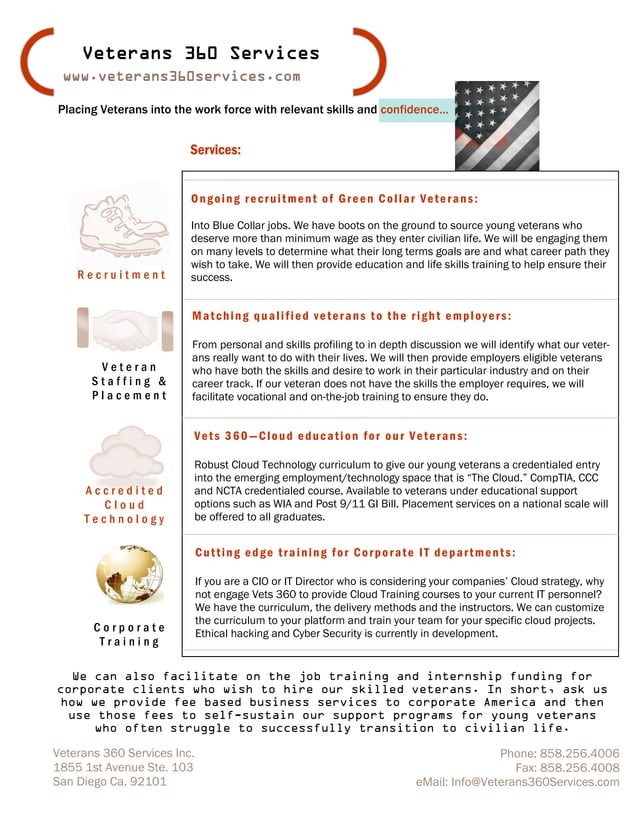 Vets 360 Services - Military Dedication - Corporate Success | PDF