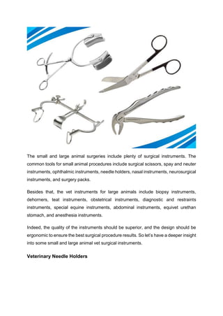 Veterinarian Tools List