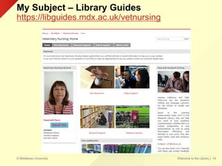 Vet Nursing - Welcome to the library | PPTX