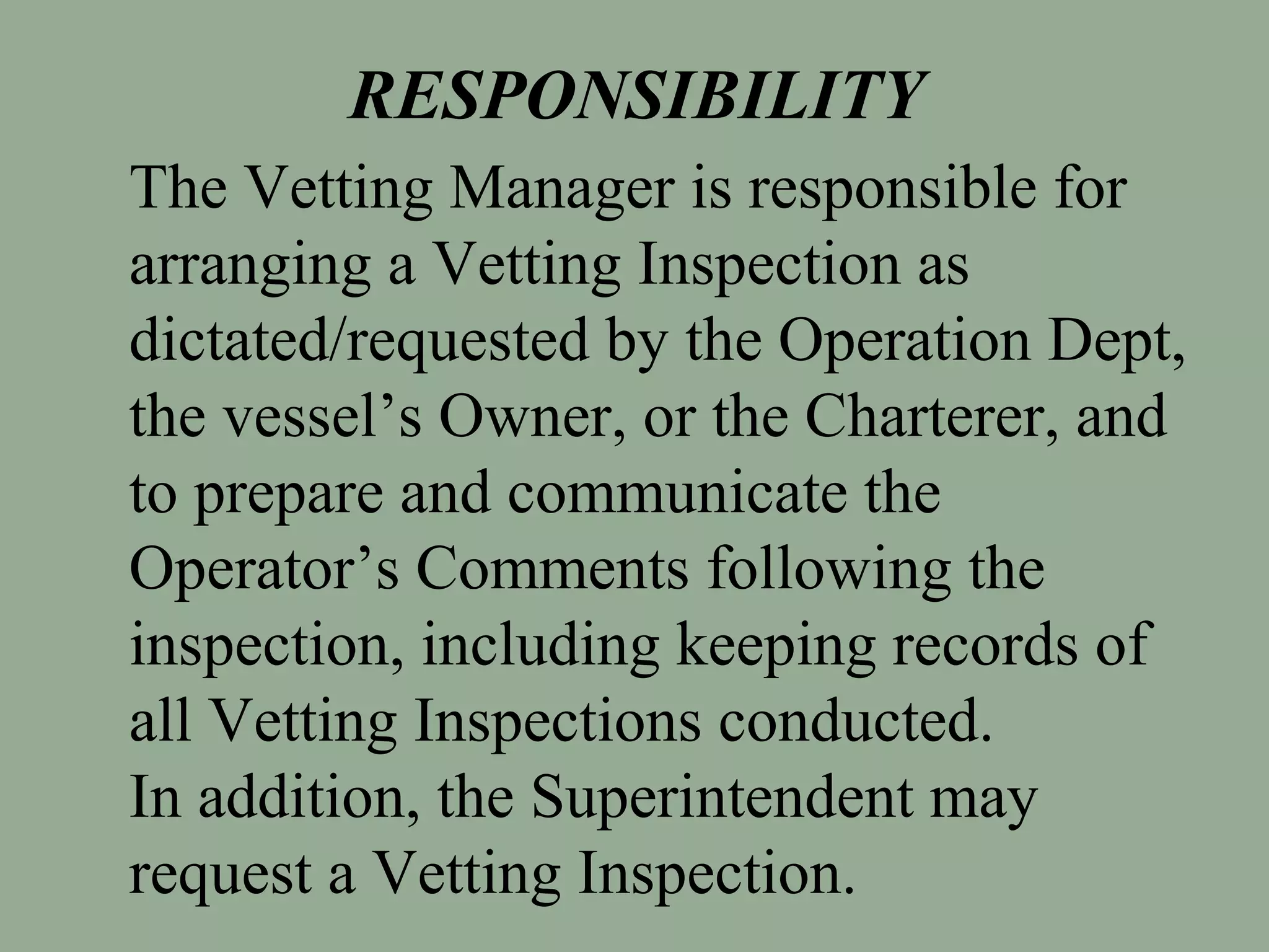 Vetting of ships | PPT