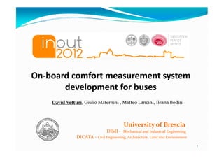 Vetturi, Maternini, Lancini and Bodini - input2012 | PPT