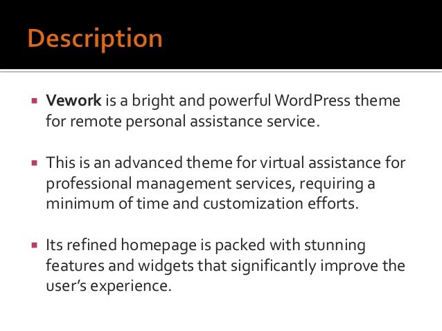 Vework - Virtual Assistant WordPress Theme | PPTX