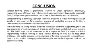 PRESENTATION ON VERTICAL FARMING SOA UNIVERSITY | PPTX