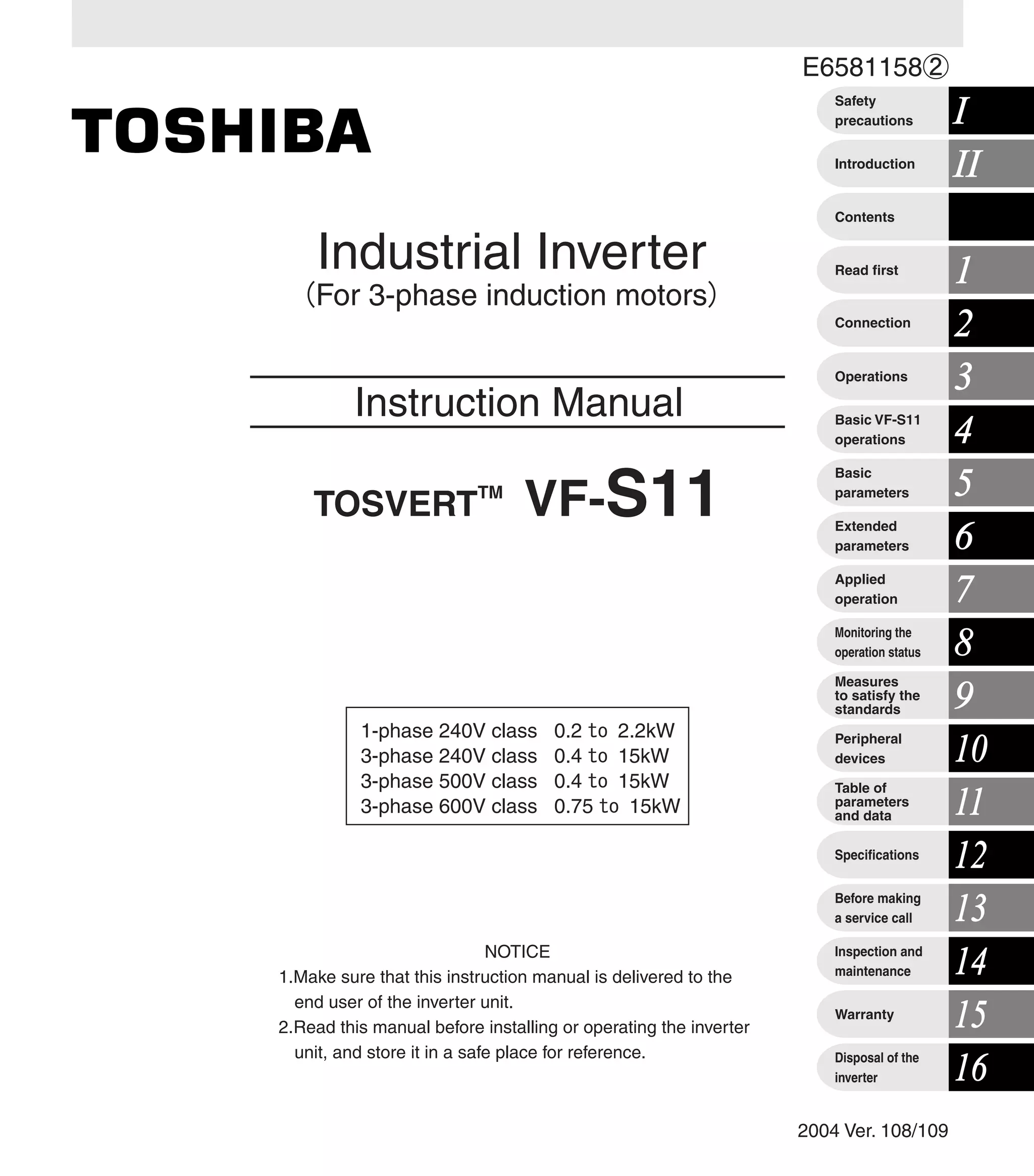 Vf s11 instruction manual | PDF