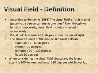 visual field analysis | PPTX | Eye and Vision Conditions | Diseases and ...