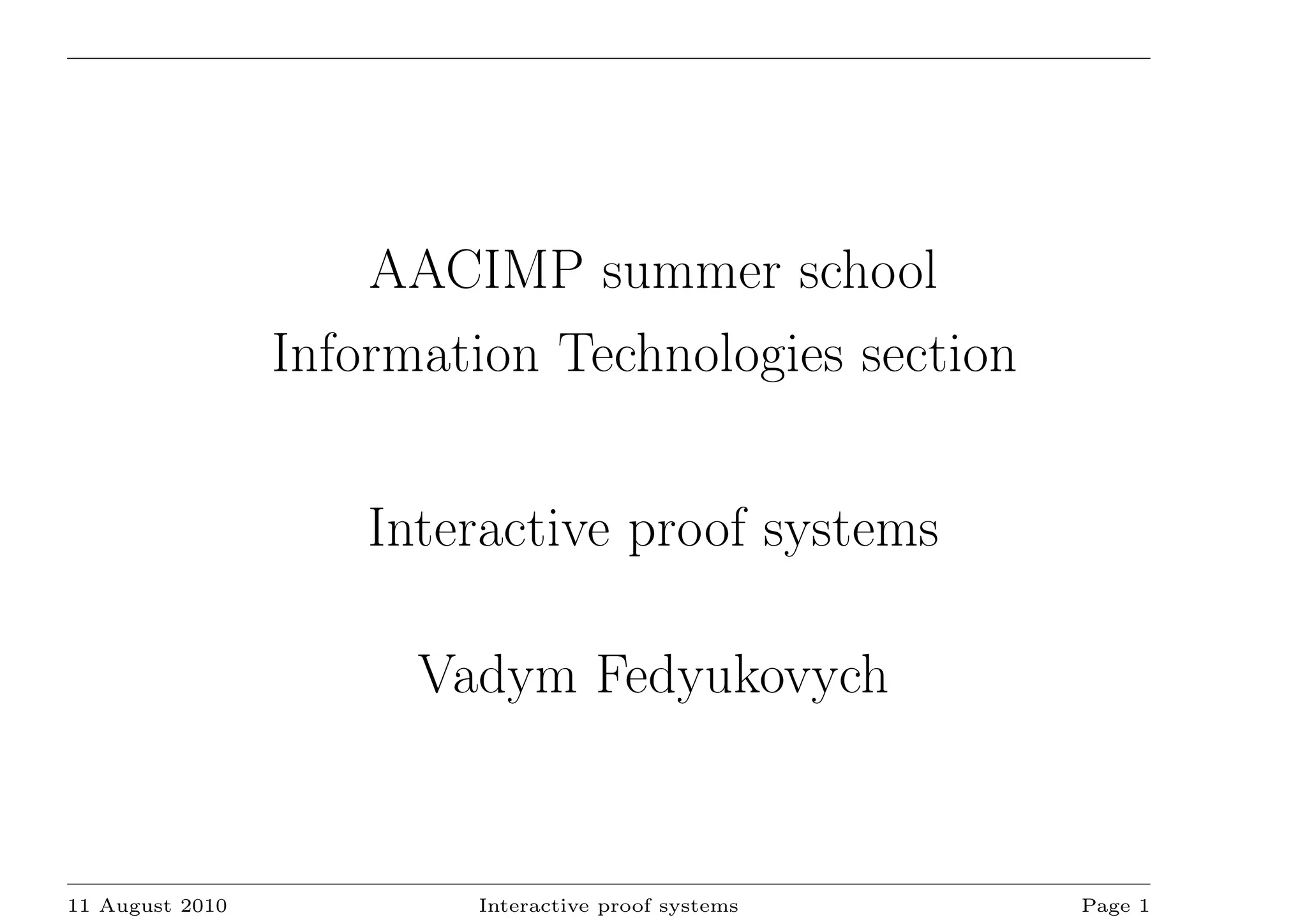 Interactive Proof Systems Ppt 