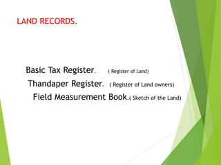 Training to Village Field Assistants Kerala | PPTX