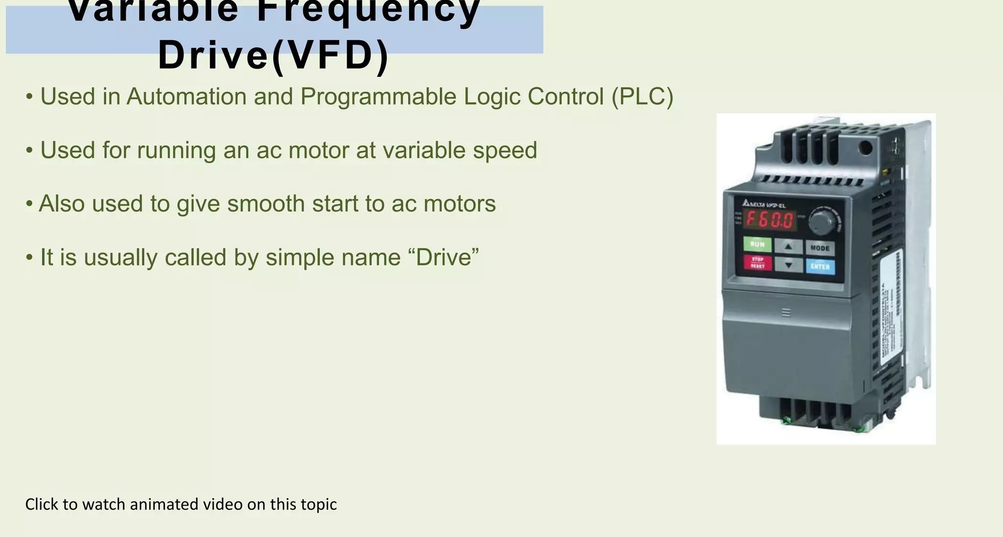 Vfd (Variable Frequency Drive) | PPTX
