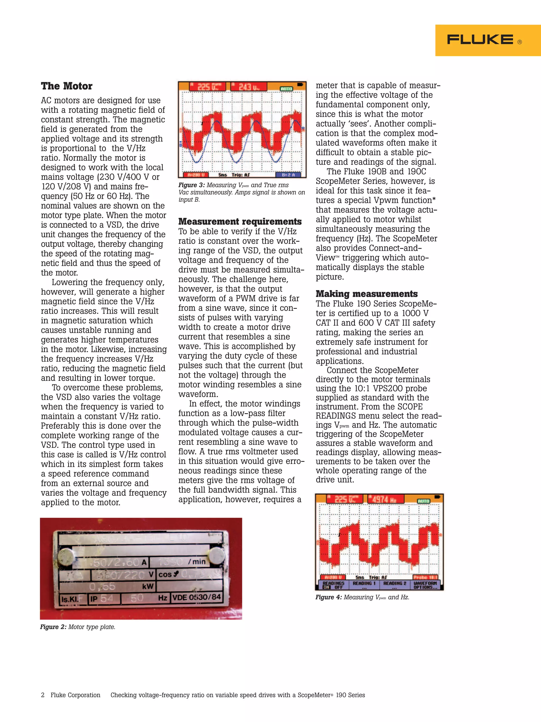 Vfd checking voltagefrequency ratio on variablespeed drives with a ...