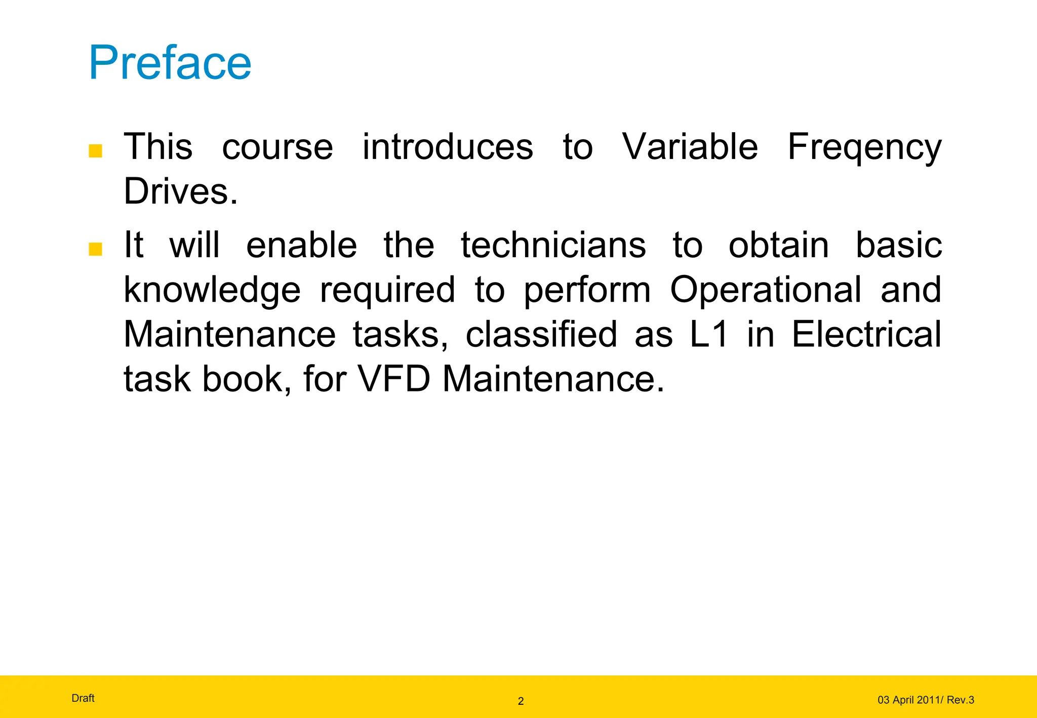 VFD Maintenance for technicians and supervisors | PPT