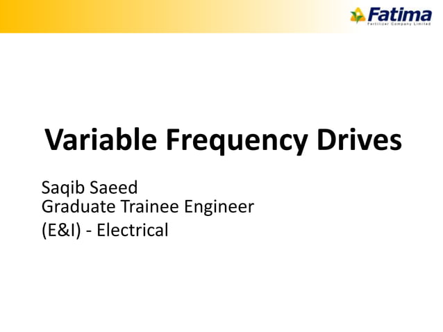 Variable Frequency Drives | PPTX