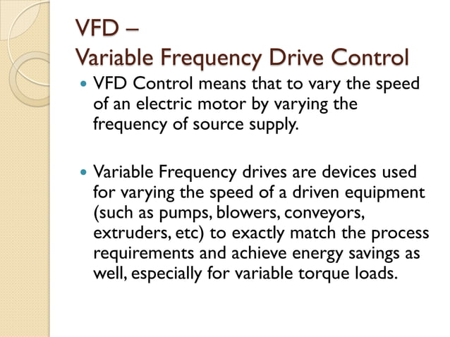 Vfd technology in hvac system | PPT