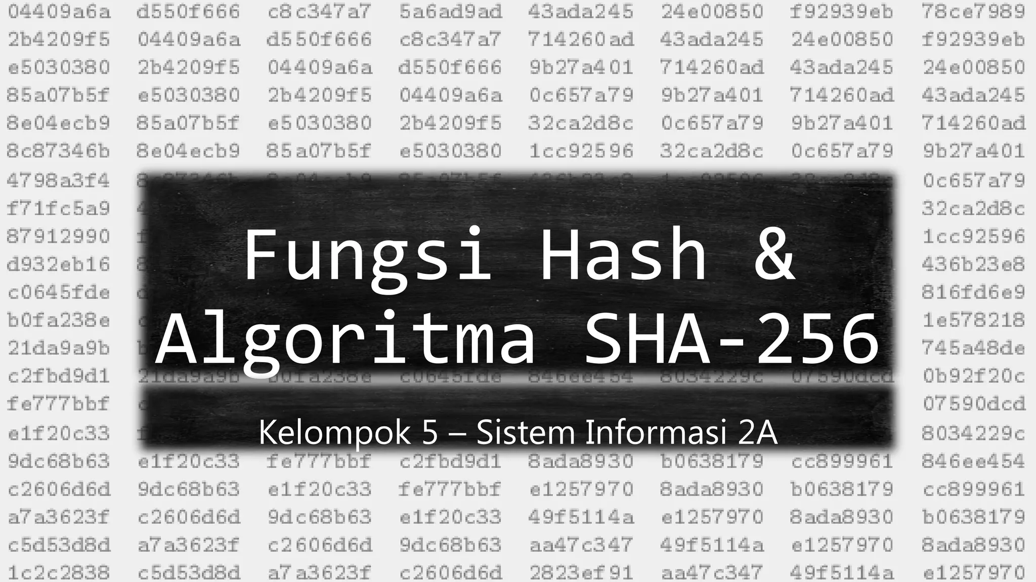 Fungsi Hash & Algoritma SHA-256 - Presentation | PDF