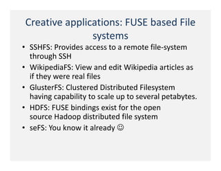 Fuse'ing python for rapid development of storage efficient | PPT