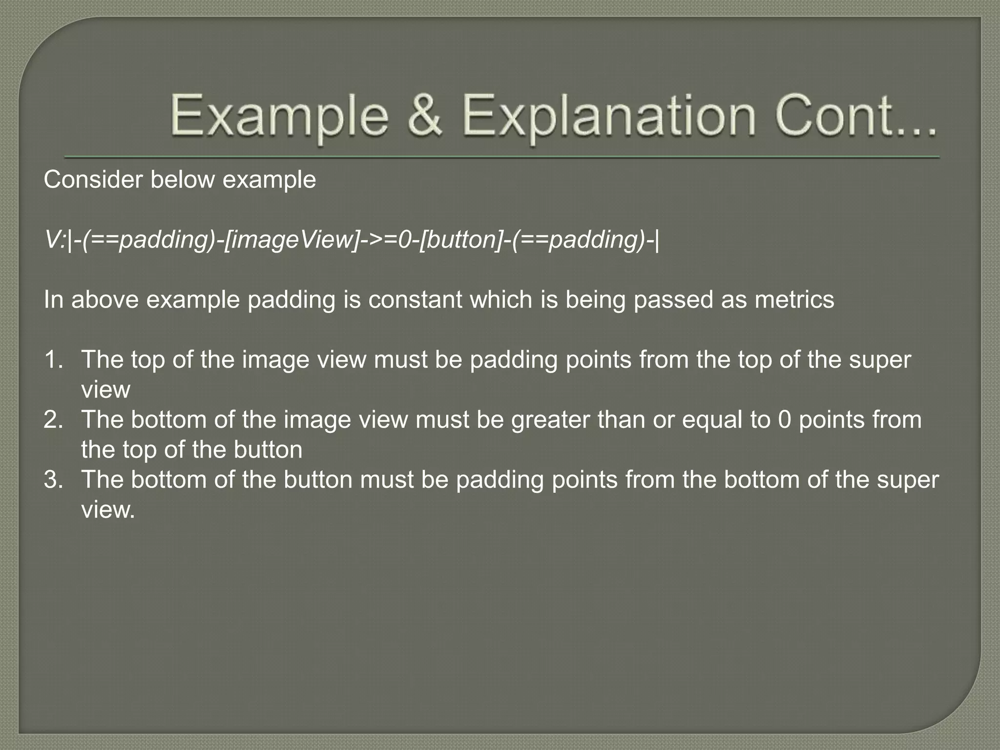Visual Formatting Language in iOS | PPT